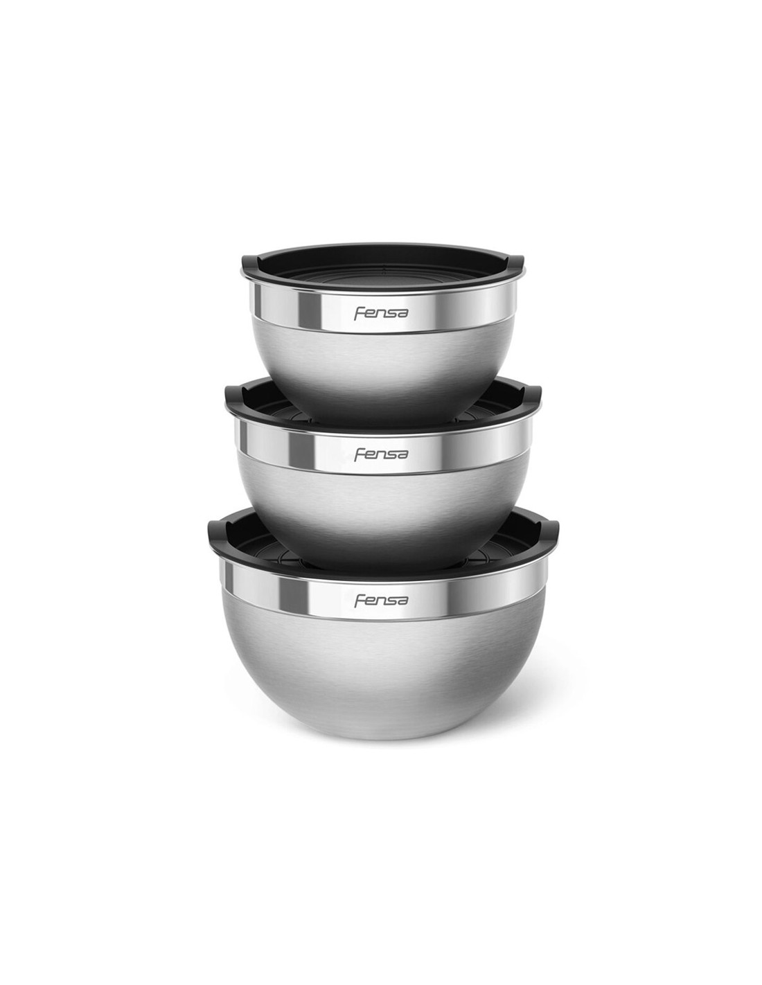 Set De 3 Bowls De Acero Inoxidable Fensa - Hometech.cl